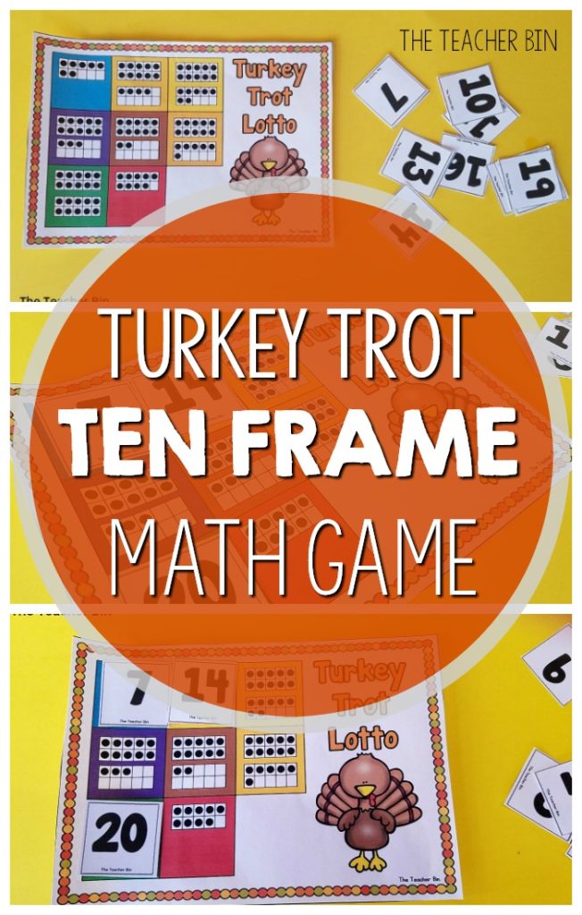 Turkey Trot Ten Frame Math Game