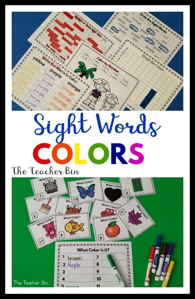 Sight Words- Word Work- Colors