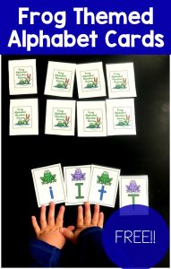 Kindergarten Frog Themed Alphabet Cards- Freebie