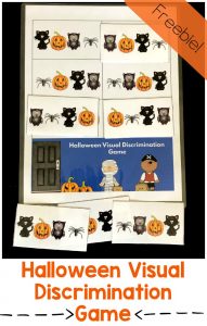 Kindergarten Halloween Visual Discrimination Game- Freebie