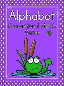 Kindergarten Frog Themed Alphabet Cards- Freebie
