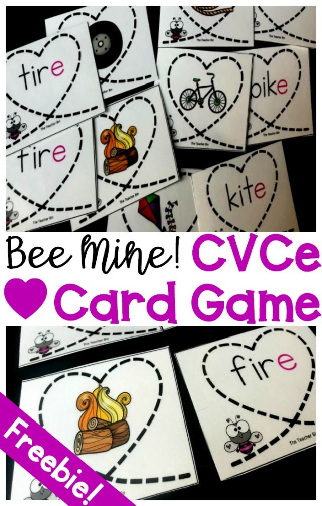 Kindergarten Bee Mine CVCe Card Game-Freebie